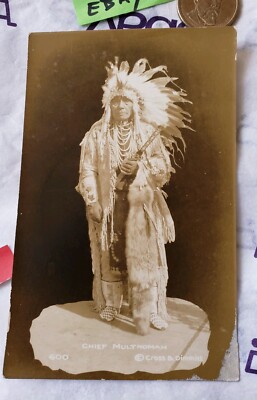 RPPC Postcard Native Chief Multnomah Full Dress | eBay