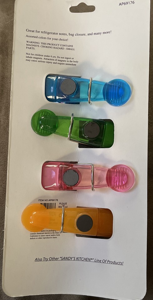 4pc Kitchen Bag Clips Magnet Food Chip Multi Purpose Clothespin Mini ...