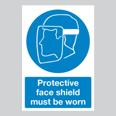 Protective Face Shield Must Be Worn Health and Safety Sticker | eBay