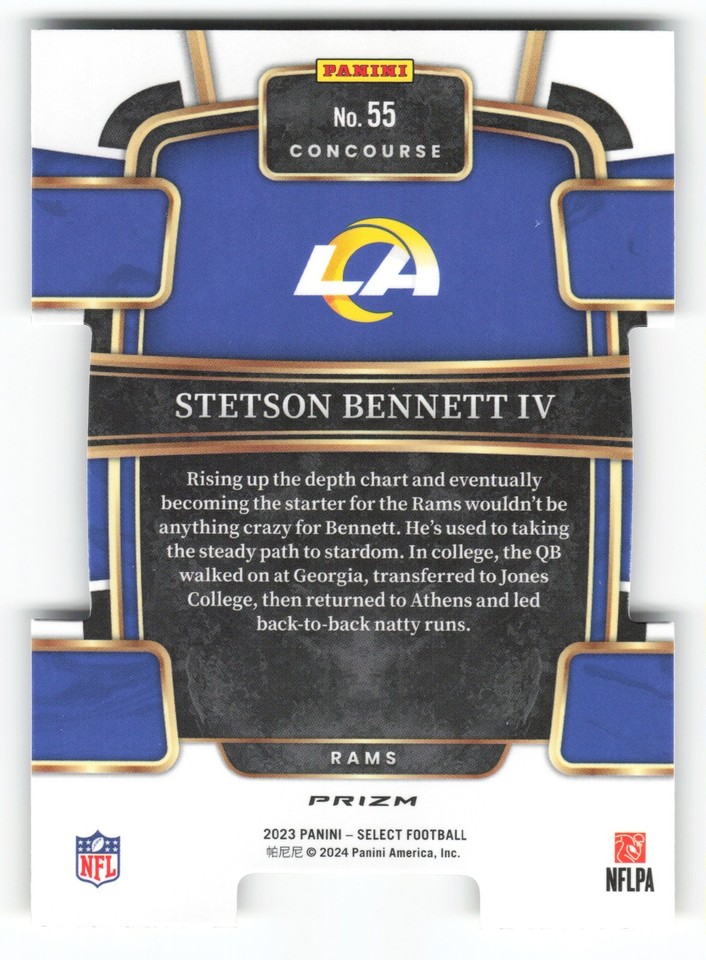 2023 Panini Select Stetson Bennett IV Rookie Los Angeles Rams #55 | eBay