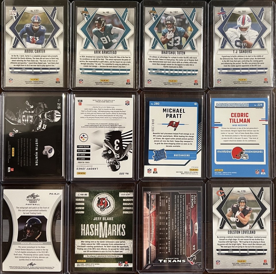 12 Card NFL Football Lot. 3 RPA’s, 5 Numbered, 5 Total Autos. Lots Of ...