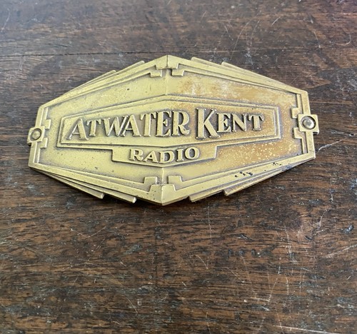 Atwater Kent Brass Emblem Name Plate 1920s Antique Radio 4.5" | eBay
