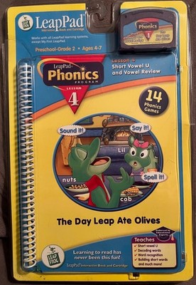 NEW LeapFrog Frog Leap Pad LeapPad The Day Leap Ate Olives Phonics 4 U ...