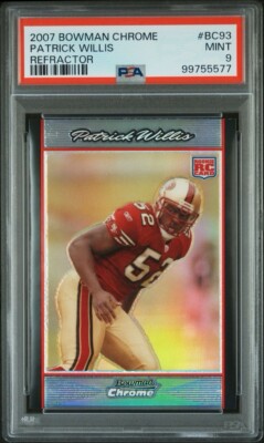 2007 Bowman Chrome Refractor #BC93 Patrick Willis RC PSA 9 49ers / Hall ...