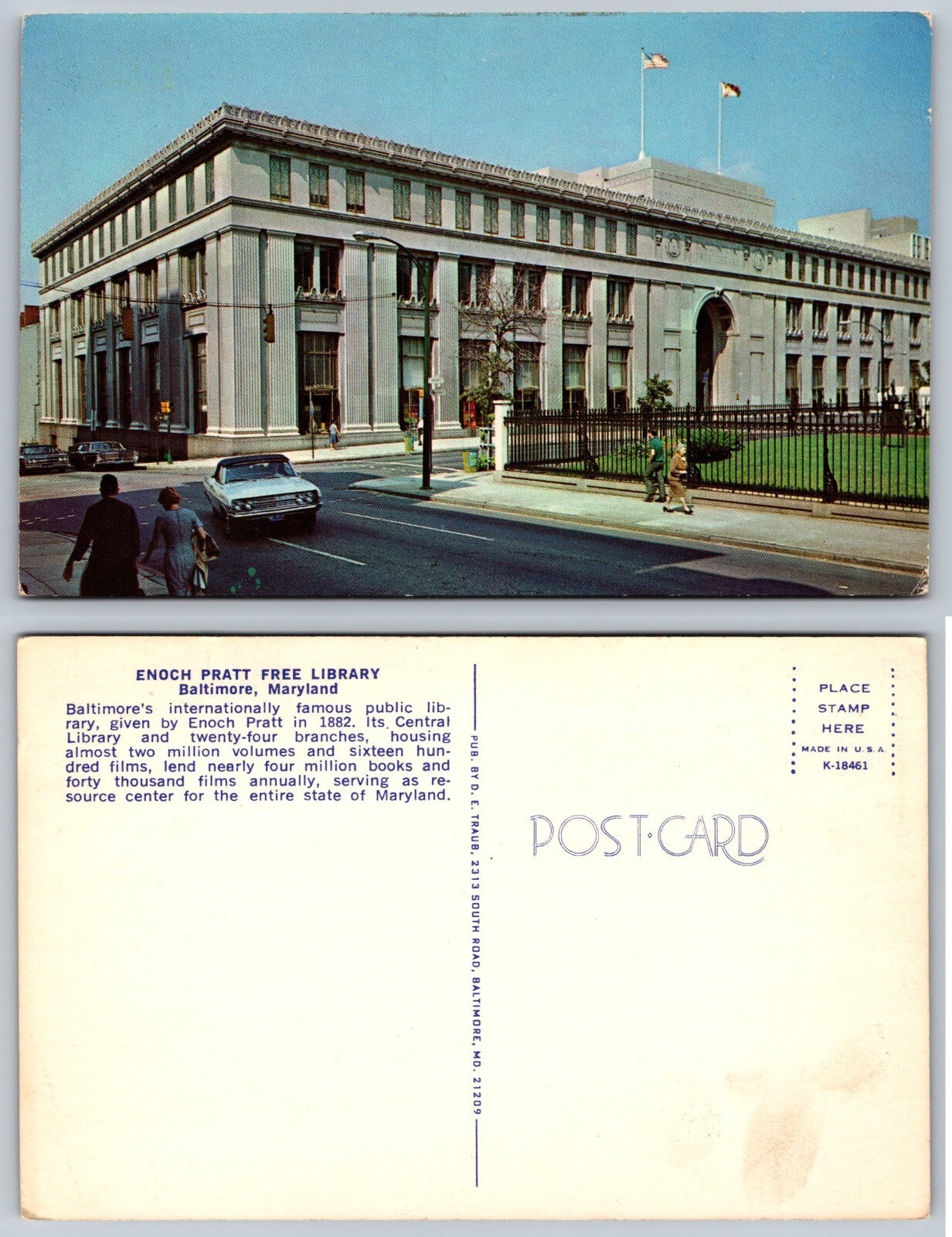 Maryland MD Enoch Pratt Free Library Baltimore Historic Building ...