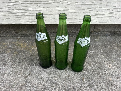 Lot 3 Vintage 1969 1970 Sprite Green Dimple Glass 16oz Bottle | eBay