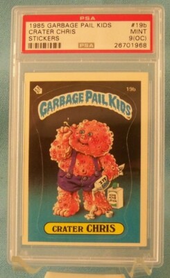 1985 TOPPS GPK GARBAGE PAIL KIDS STICKER CRATER CHRIS 19b PSA 9 OC MINT ...