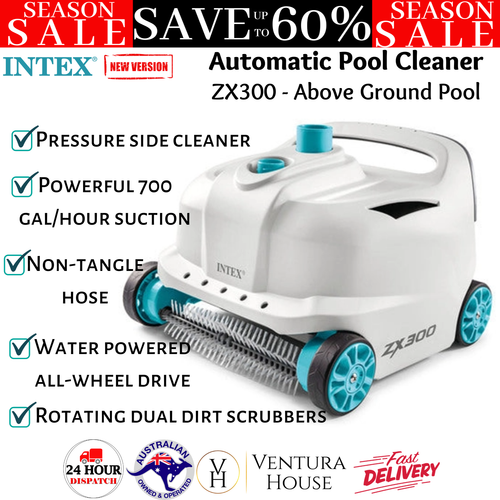 Intex ZX300 Deluxe Automatic Above Ground Swimming Pool Cleaner Non ...
