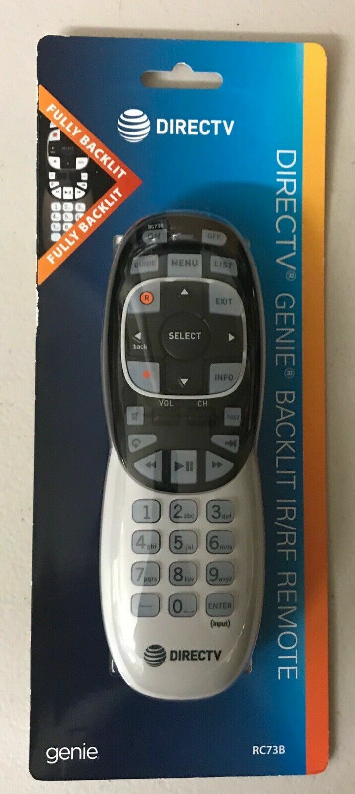 DirecTV – Genie Backlit IR/RF Remote Control, Mod # RC73B, open box | eBay