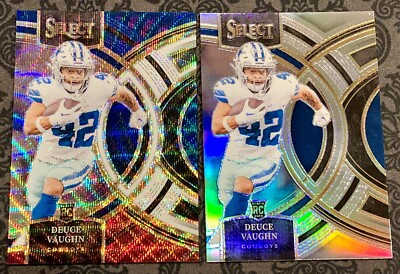 Deuce Vaughn RC Lot(2) 2023 Select TriColor/225 Silver Premier Cowboys ...