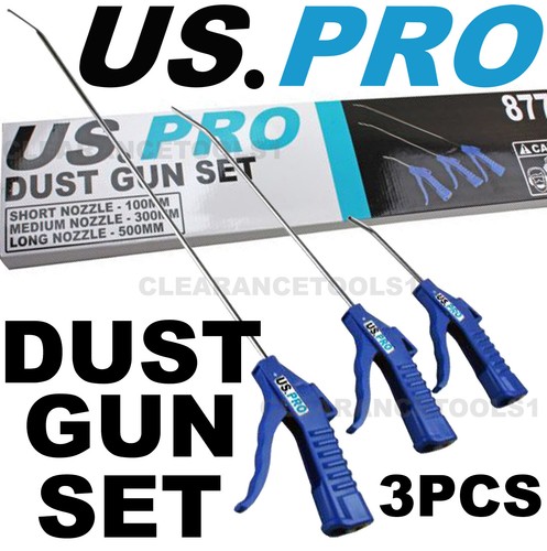 US PRO 3pc Air Dust Gun Set 100mm/300mm/500mm With Plastic Grip Handles ...