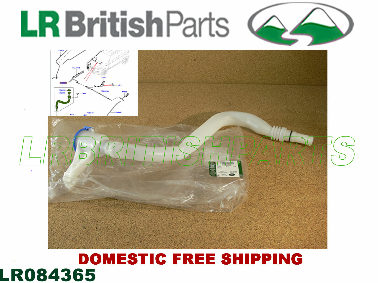 LAND ROVER WINDSHIELD HOSE FILLER NECK EVOQUE DISCOVERY SPORT LR084365 ...