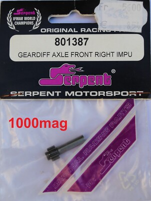 SERPENT MOTORSPORT GEAR DIFF AXLE FRONT RIGHT 801387 835 IMPACT 2 M2 ...