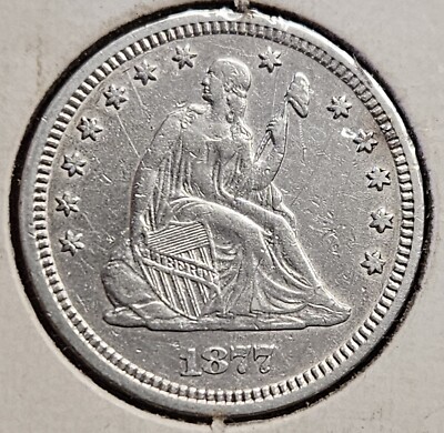 1877 -Seated Liberty Quarter Dollar *NICER GRADE CLEANED* CHEAP!! | eBay