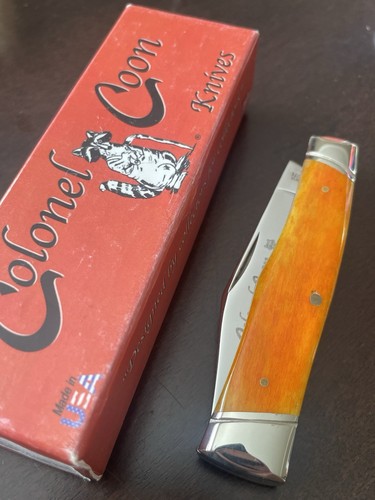 Colonel Coon Orange Bone Gunstock Jack Knife Queen No Shield | eBay