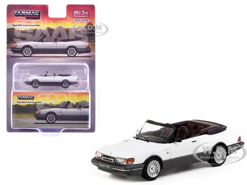 SAAB 900 TURBO CONVERTIBLE WHITE 1/64 DIECAST MODEL BY TARMAC WORKS ...
