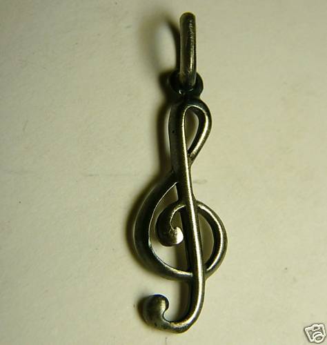 CHIAVE di VIOLINO * SOL Simbolo MUSICA ARGENTO brunito | eBay
