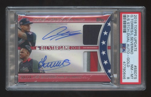 2018 TOPPS GLEYBER TORRES-LUIS SEVERINO DUAL AUTOGRAPH ALL STAR PATCHES ...