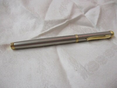 Fountain Pen brushed chrome & gold Iridium Point Germany Nib | eBay