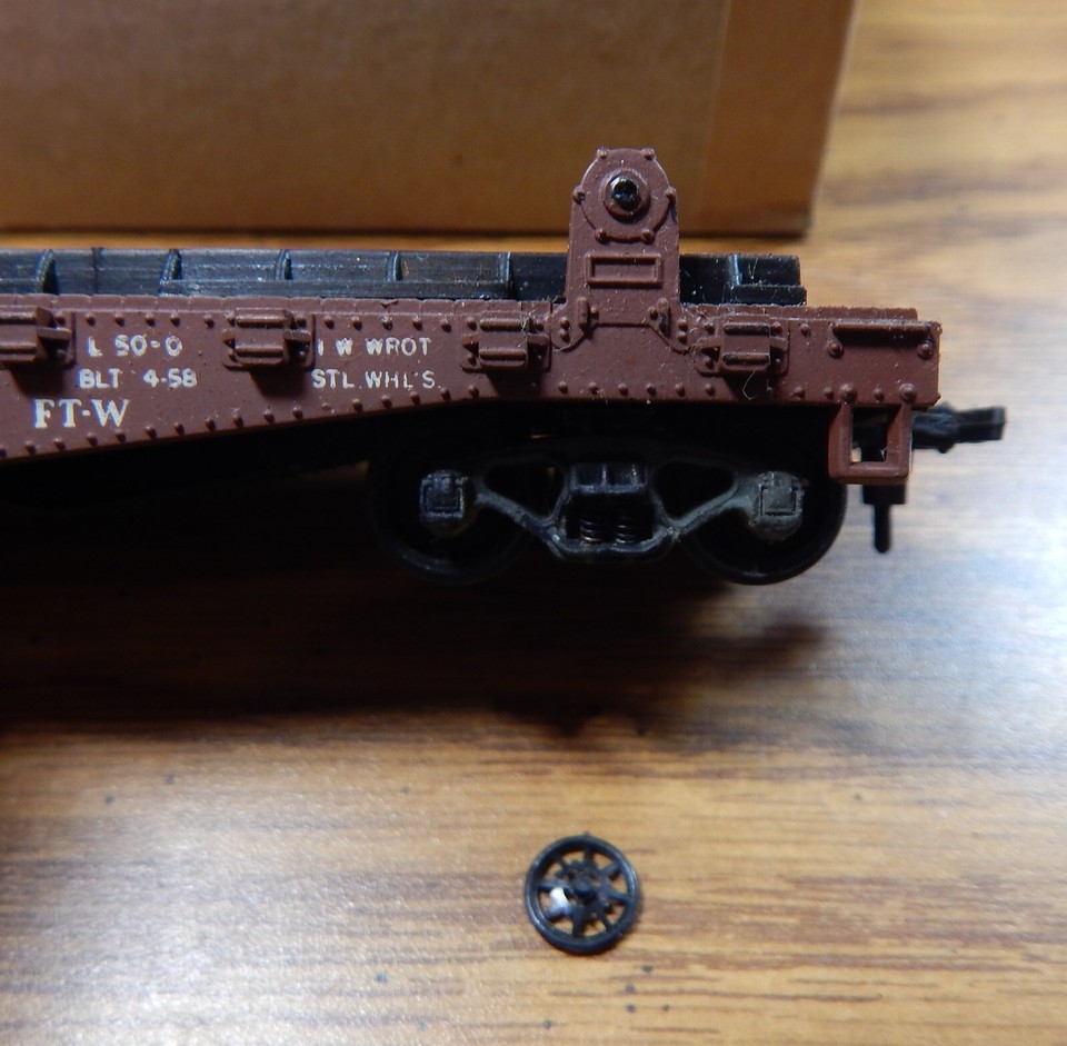 ATHEARN 1405 ATSF 50' FLAT CAR W/VANS BUILT KIT USED IN BOX HO LITTLE ...