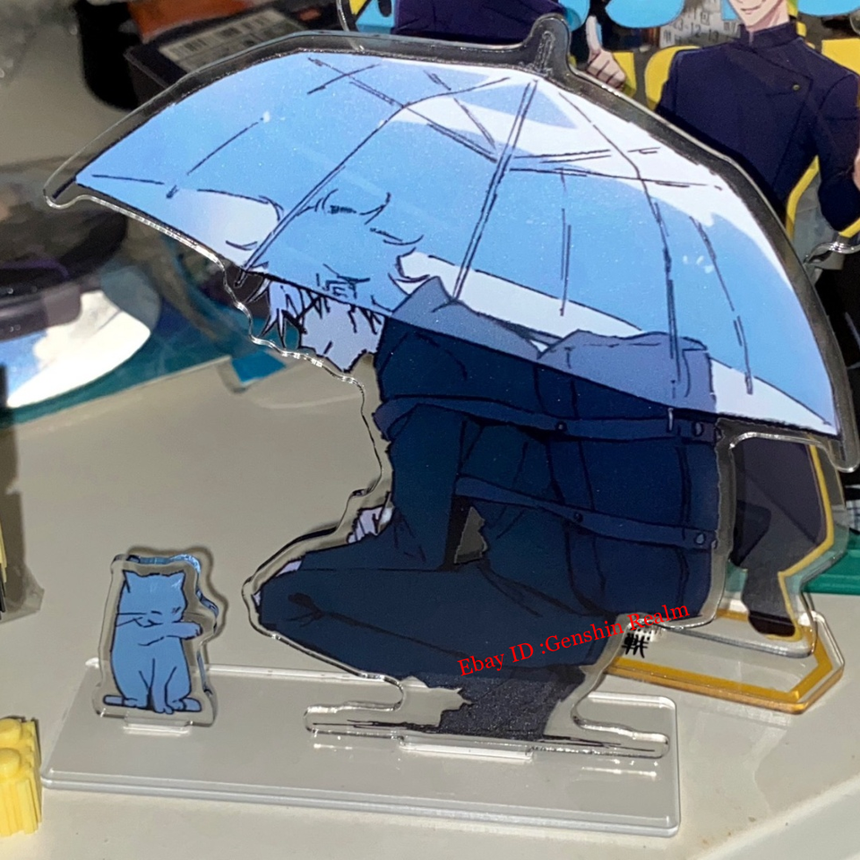 Anime Jujutsu Kaisen Gojo Satoru Cat in the Rain Desktop Stand Figure ...