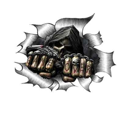 1pc Reflective Skull Game Over Car Fender Rear Trunk Sticker Trim ...