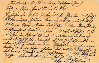 Otto von Below-ALS from 1923 Signed Twice (Pour le Mérite & Imperial ...