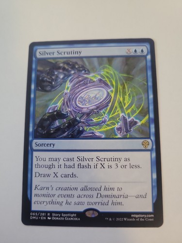 MTG TCG Silver Scrutiny 065/281 Dominaria United Regular Rare Blue ...