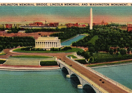 Postcard Lincoln Memorial Bridge 44526 Vintage Washington DC Reynolds ...