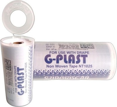 G-Plast Non Woven Surgical Tape with Drape White 100 mm x 250 cm Pack 5 ...