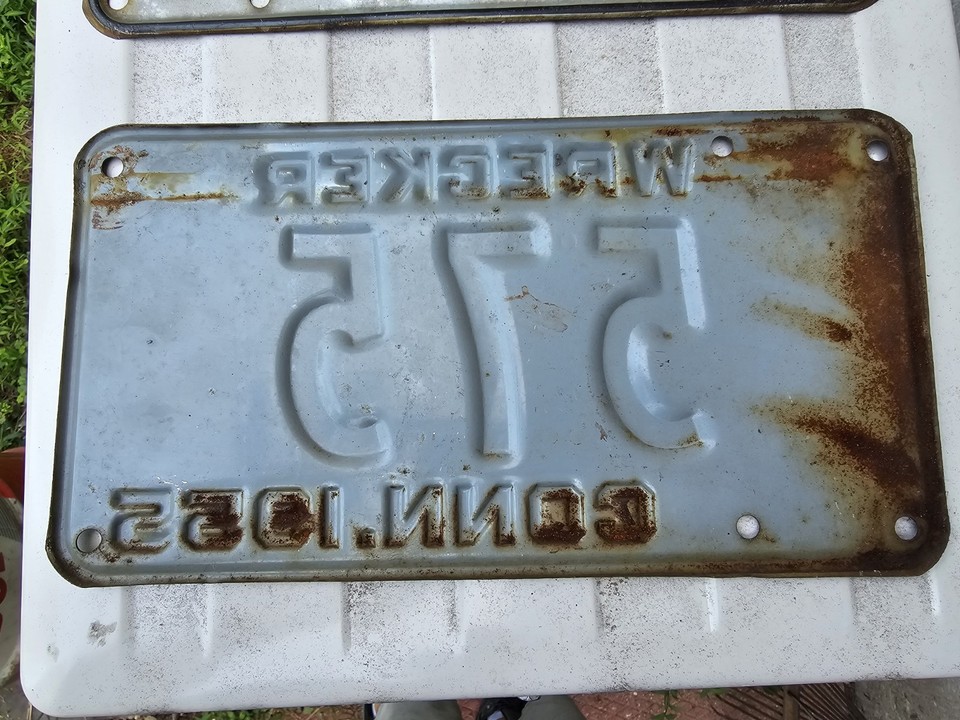 1955 conn ct wrecker license plate single rare vintage | eBay