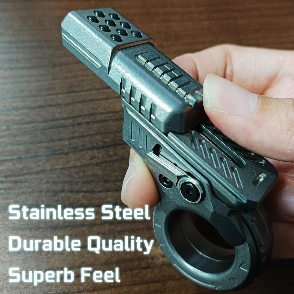 Stainless Steel Fidget Gun Fidget Slider, Durable Gun Fidget Toy Stress ...