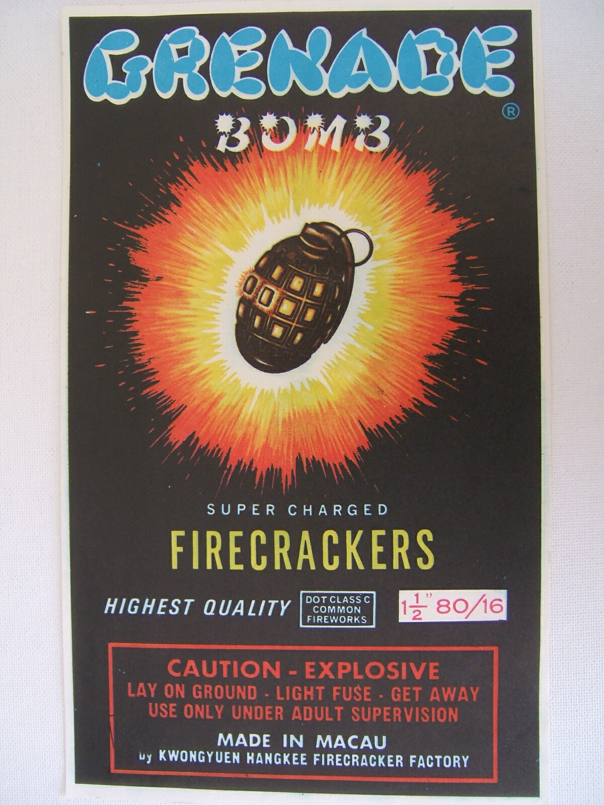 ORIGINAL Vintage MACAU FIRECRACKER Label 1970's | eBay