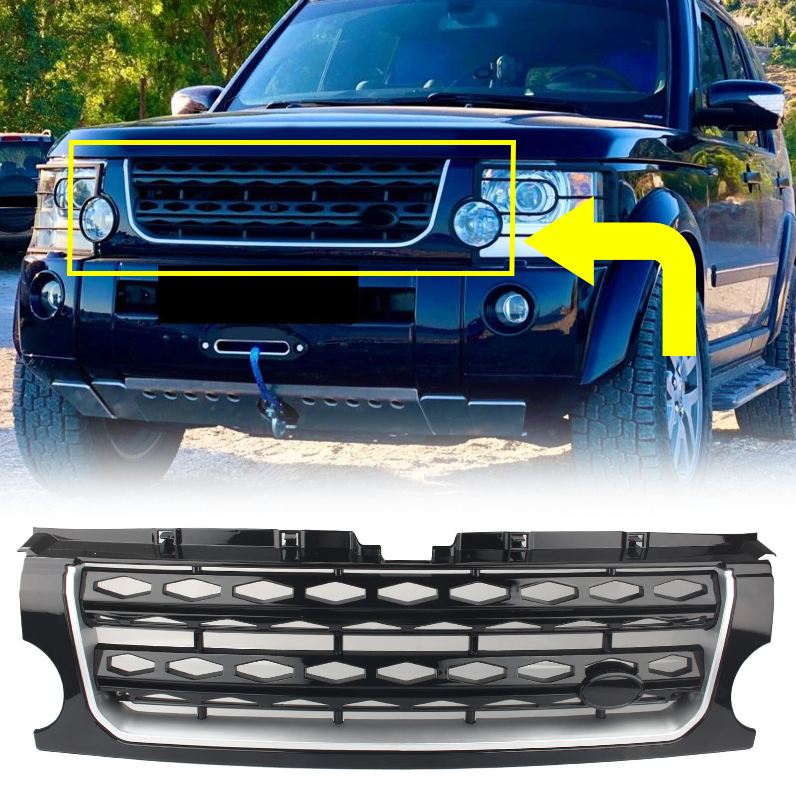 Front Grille Mesh Grill Vent Fits for Land Rover Discovery 3 LR3 2005 ...