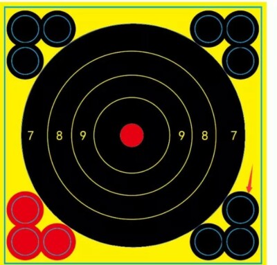 6 inch Self-adhesive Bullseye Reactive Shooting Targets (pack of 25) | eBay