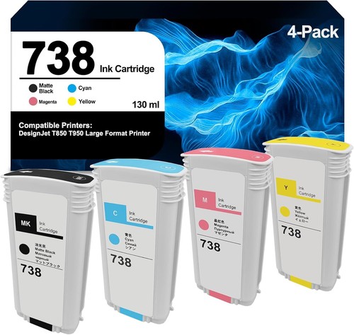 MEZOO 738 Ink Cartridge Replacement with 738XL 498N4A 498N5A 498N6A ...