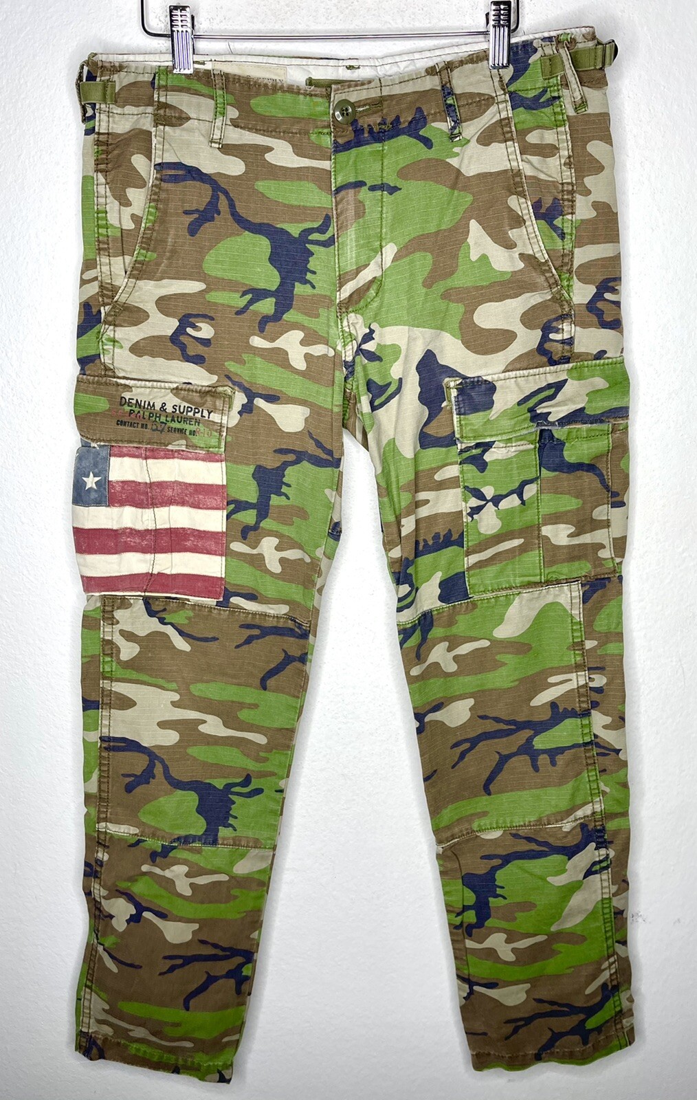 Ralph Lauren 31x31 Military Cargo Tactical Pants Polo RRL USA Flag VTG ...
