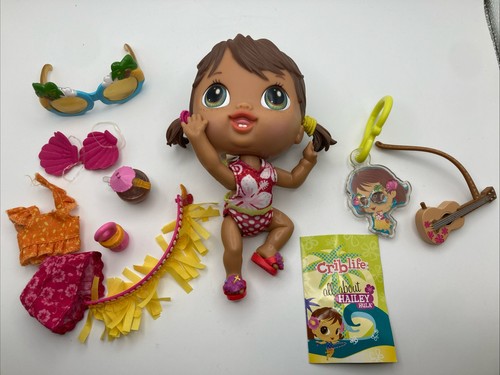 Hasbro 2010 Baby Alive Crib Life Doll Hailey Hulu Shoes Guitar Skirt ...