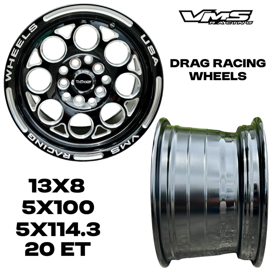 VMS RACING 5X100 5X114 MODULO DRAG WHEELS RACE TRACK RIMS SET 13X8 20 ...