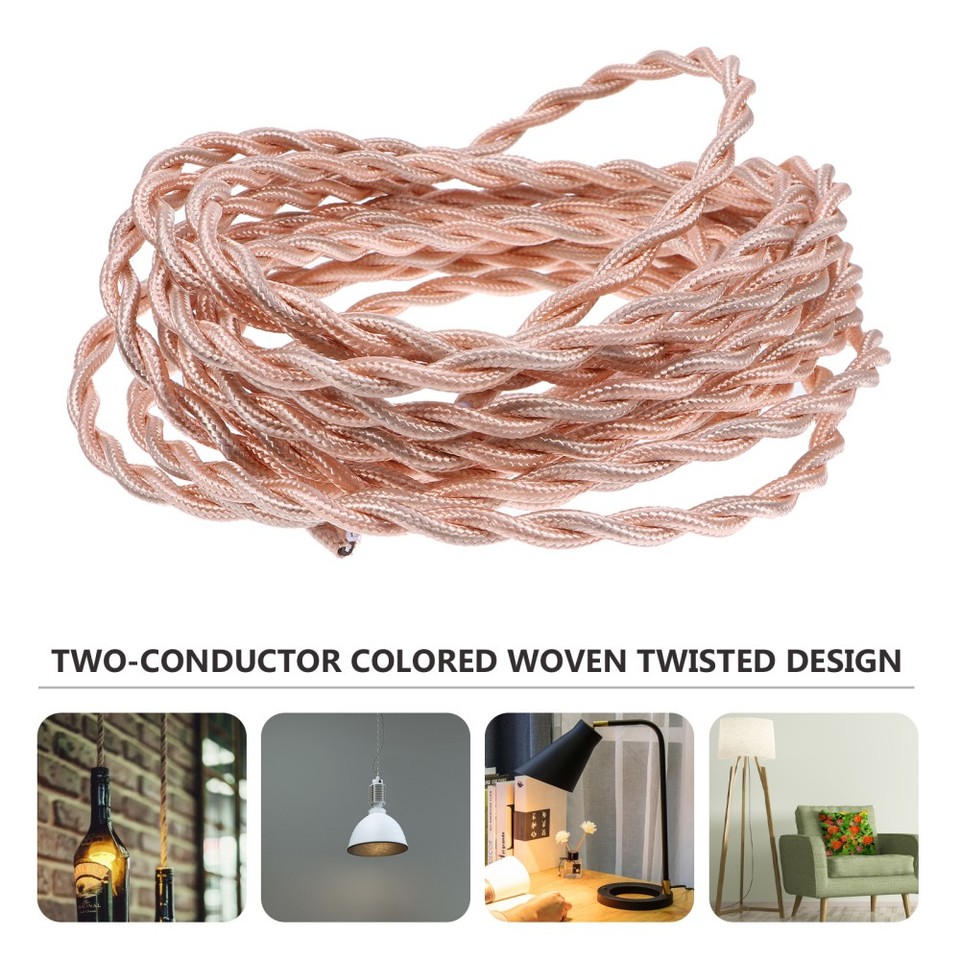 Replacement Cord for Lamp Twisted Cloth Covered Wire Copper Electrical ...