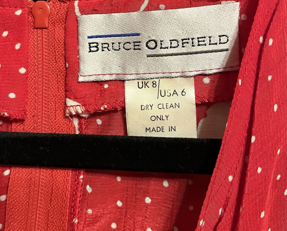 Bruce Oldfield Rare Vintage 1990s Rayon Silk Print Red Wrap Dress | eBay