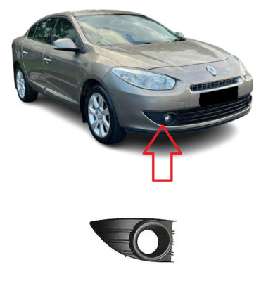 NEW FOR RENAULT FLUENCE 2010 - 2013 FRONT BUMPER FOGLIGHT GRILLE BLACK ...