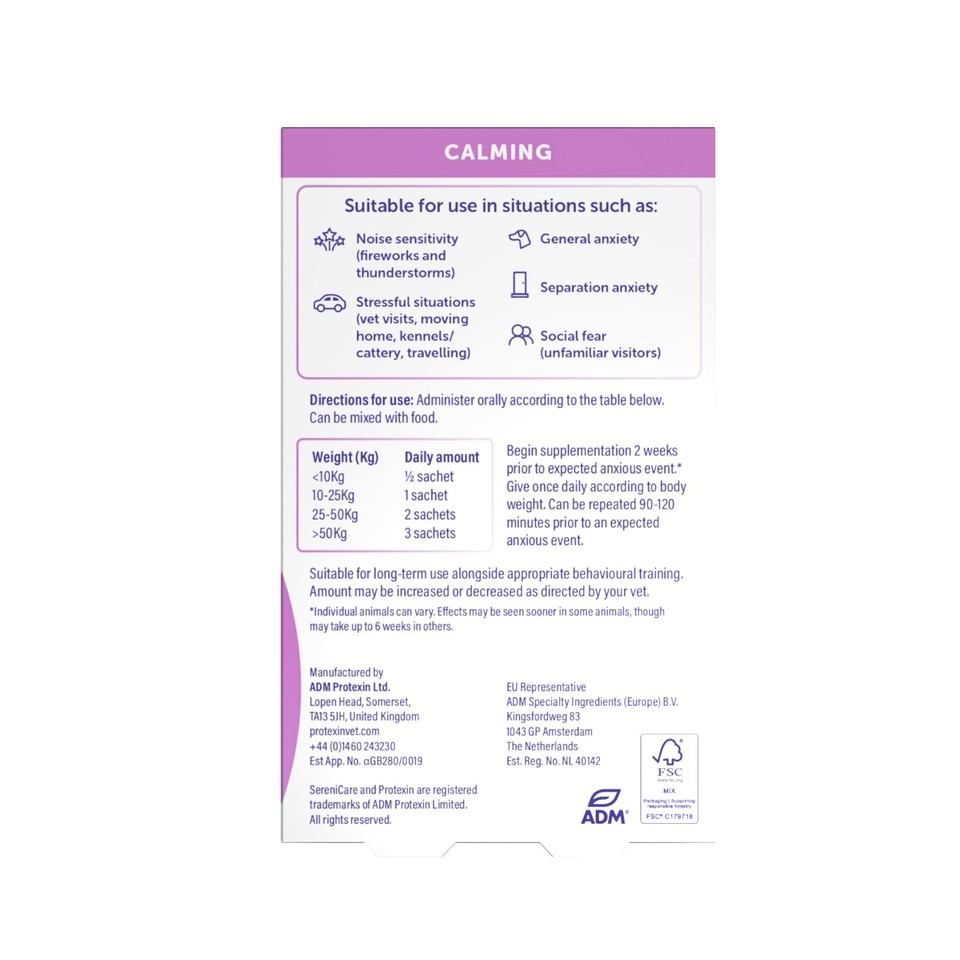 Proxtexin Serenicare Calming Sachets Dog & Cat 30x1g !!SENT VIA ROYAL ...