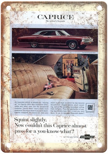 Metal Sign - 1967 Chevrolet Caprice Auto Ad - Vintage Look Reproduction ...