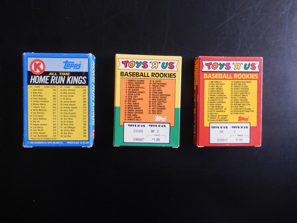 1989 1990 Toys R US Baseball Rookies 33 Card Set plus Kmart Home Run ...