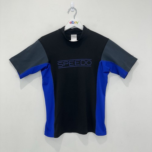 Speedo Rash Vest Rashie Boys 16 Years Olds Black/Blue Stretch ...