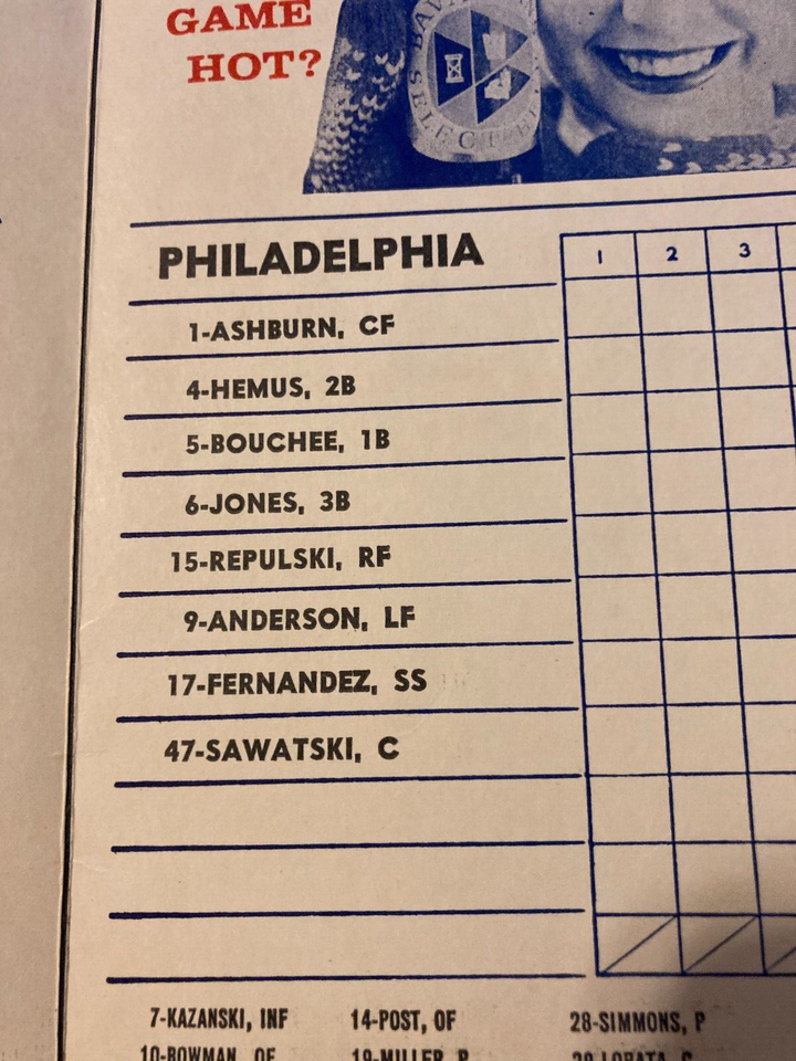 1958 Cincinnati Reds Official Program and Score Card Unscored vs ...