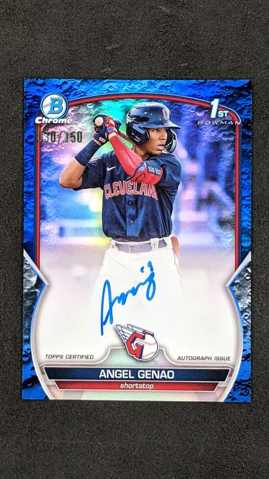 ANGEL GENAO 2023 1st Bowman Chrome Auto #CPA-AG Blue Lunar Refractor ...