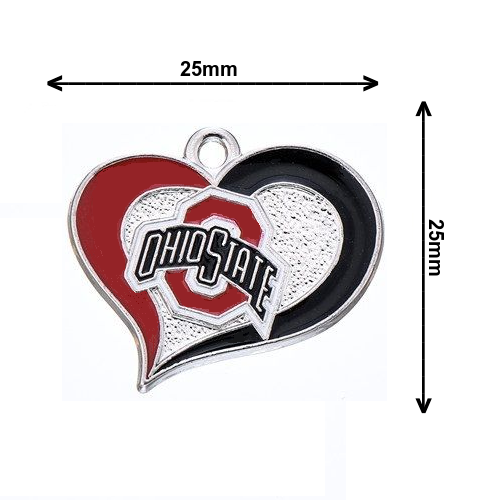 NCAA Ohio State Buckeyes Heart Swirl Logo Pendant Necklace On A 925 ...