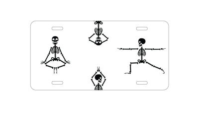 Aluminum License Plate - - Yoga Skeletons | eBay